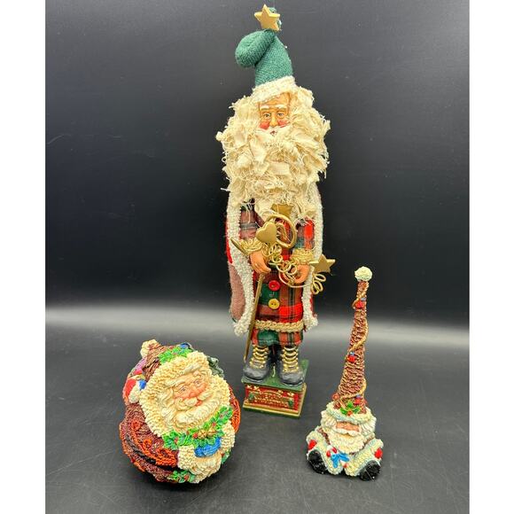 Crinkle Claus | Holiday | Vintage Crinkle Claus Set Of 2 Plus Tall ...